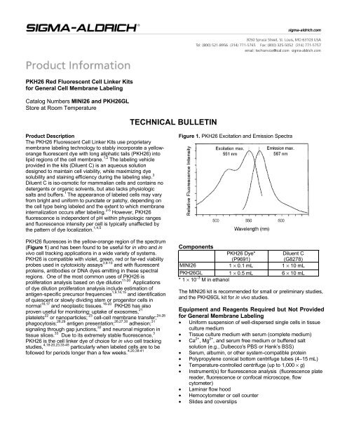 PKH26 Red Fluorescent Cell Linker Kit (MINI26 ... - Sigma-Aldrich