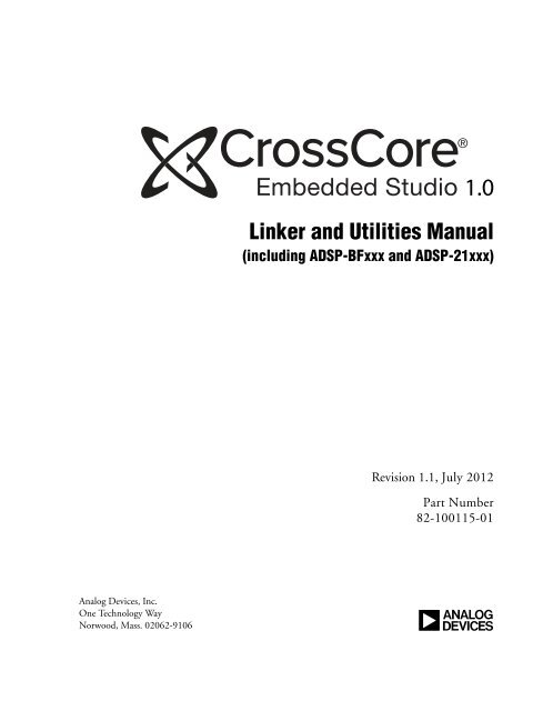 CrossCore Embedded Studio 1.0 Linker and ... - Analog Devices