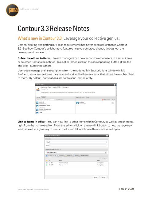 Contour 3.3 Release Notes - Jama Software