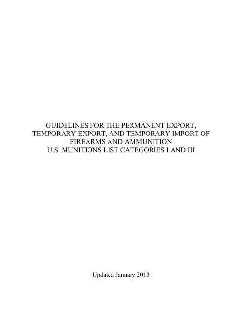 Guidelines for the Permanent Export, Temporary Export and