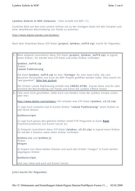 Lytebox in NOF einbauen - Tommy Herrmann Design GmbH