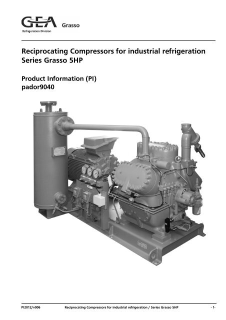 Reciprocating Compressors for industrial refrigeration Series Grasso ...