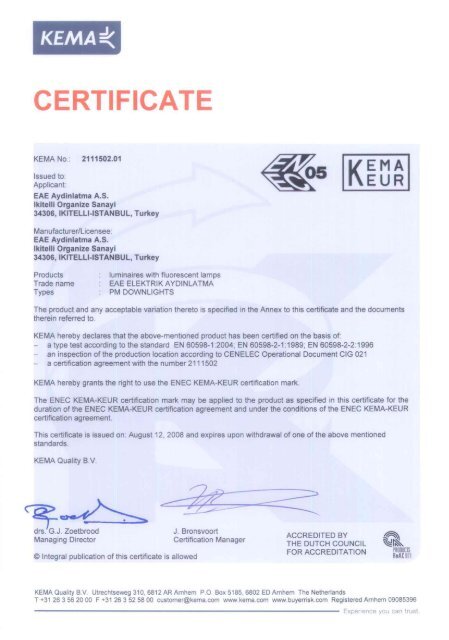 Kema Certificates