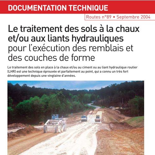 Le traitement des sols à la chaux et/ou aux liants ... - EUPAVE