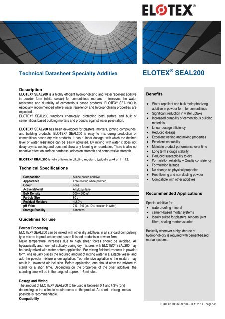 ELOTEX SEAL200 - Elotex AG