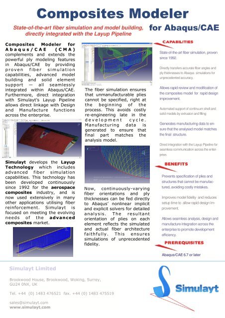 Composites Modeler - Simulayt