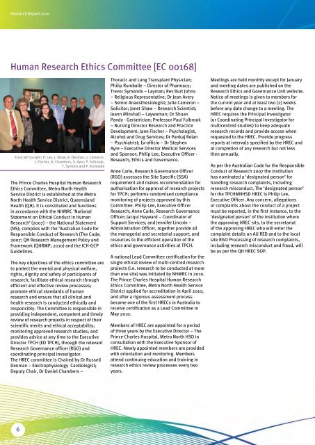 Human Research Ethics Committee, The Prince Charles Hospital