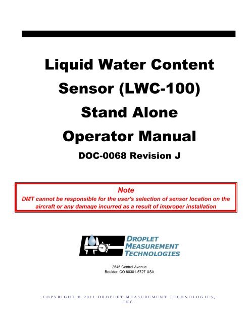 LWC Stand-alone - Droplet Measurement Technologies