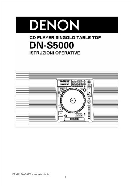 DENON DN-S5000 – manuale utente 1 - Denon DJ