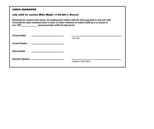 Cheque guarantee form (PDF) - lankes-auto-auktionen.de: Home
