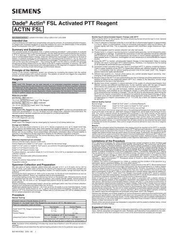 Dade® Actin® FS Activated PTT Reagent [ACTIN__FS]