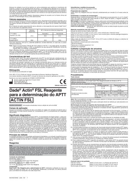 Reactivo Dade ® Actin