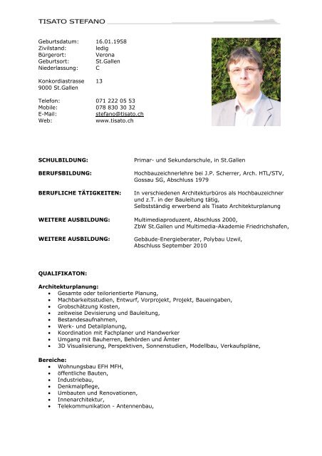 Geburtsdatum: 16.01.1958 Zivilstand: ledig Bürgerort: Verona ...