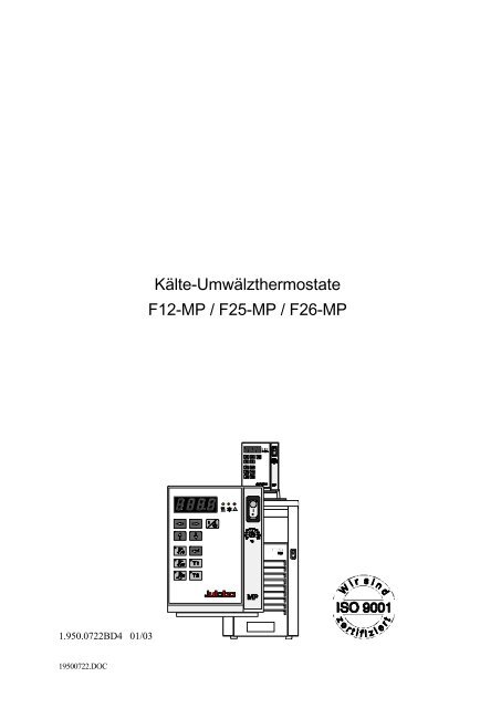 Kälte-Umwälzthermostate F12-MP / F25-MP / F26-MP - Julabo