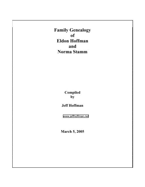 Family Tree in pdf - Hoffman, Jeff