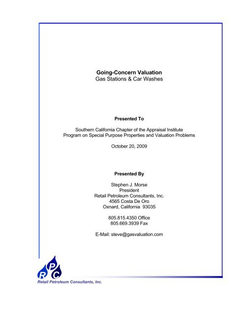 going - concern value tangible assets - Appraisal Institute