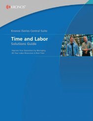 Kronos Workforce Central suite: brochure - MM Hayes Company, Inc