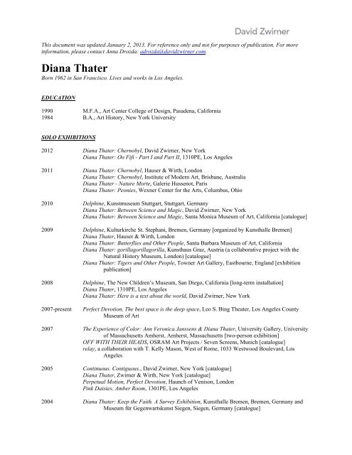 to download full CV - David Zwirner