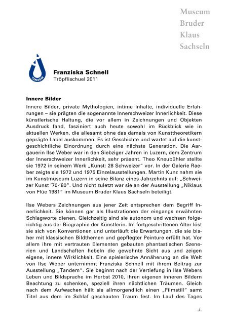 Schnell Franziska - Biografie und Text - Kulturfenster