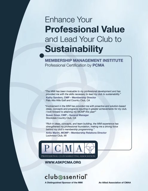 view - PCMA Professional Club Marketing Association