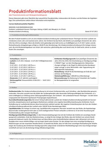 Produktinformationsblatt