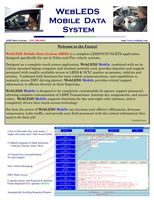 WebLEDS Mobile Data System