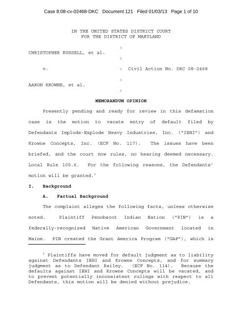 DCT Order Vacating Default Judgment Turtle Talk dct-order-vacating-default-judgment-turtle-talk