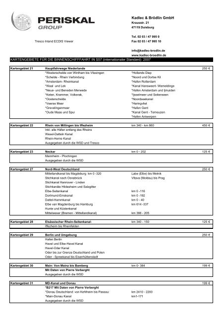 PERISKAL Tresco viewer Kartengebiete - bei Kadlec & BrÃ¶dlin