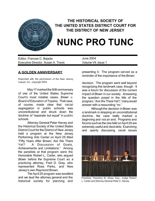 NUNC PRO TUNC - Historical Society of the US District Court
