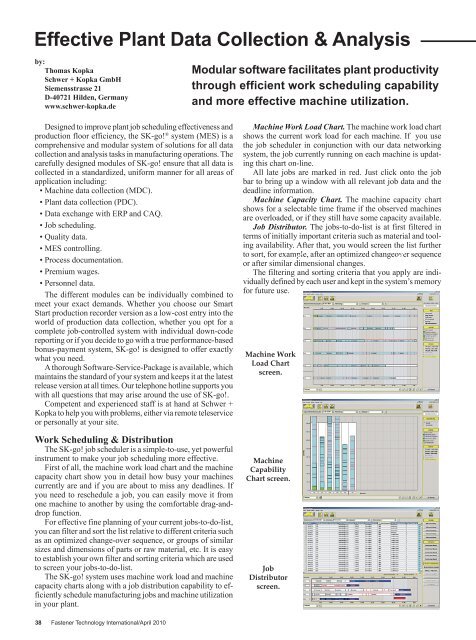 Effective Plant Data Collection & Analysis - Schwer + Kopka GmbH