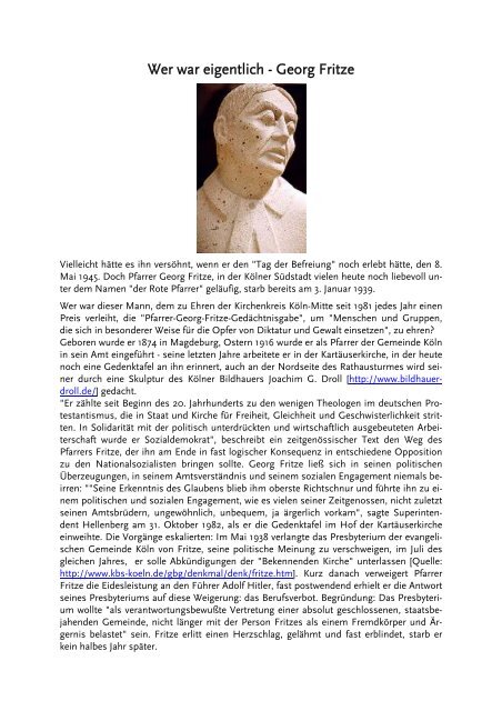 Wer war eigentlich - Georg Fritze