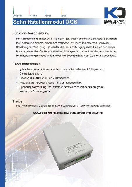 Datenblatt OGS Ver. 3.4 - KD Elektroniksysteme GmbH