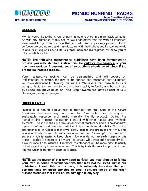 MONDO RUNNING TRACKS - Kiefer Specialty Flooring