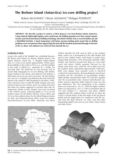 The Berkner Island (Antarctica) ice-core drilling project - TALDICE