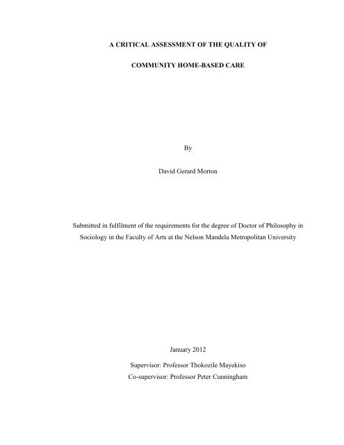 David Gerard Morton.pdf - Nelson Mandela Metropolitan University
