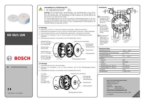 KD 55/1 LSN - Bosch Security Systems