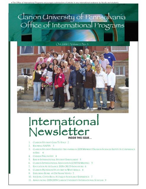 International Newsletter - Clarion University