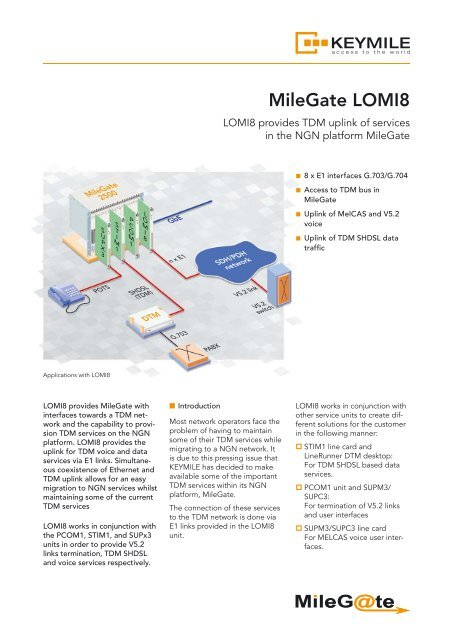Data Sheet MileGate LOMI8 - KEYMILE