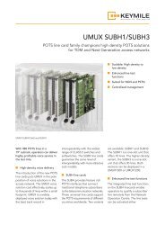 Data Sheet UMUX 1500/1200 Subracks - KEYMILE