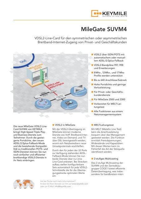 Datenblatt MileGate SUVM4 - KEYMILE
