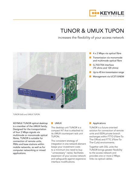 Data Sheet UMUX TUNOR/TUPON - KEYMILE