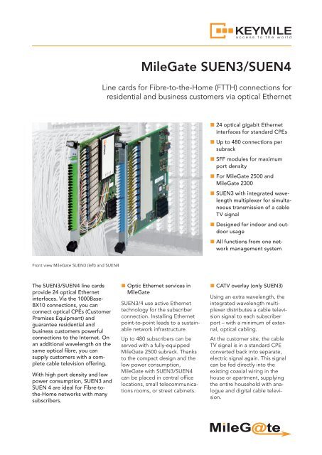 Data Sheet MileGate SUEN3/SUEN4 - KEYMILE