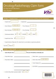 Hospital Intensive Care Claim Form - Vhi
