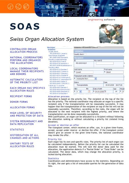 SOAS Swiss Organ Allocation System - CAI SA
