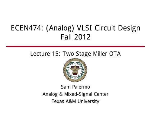 Two Stage Miller OTA - Texas A&M University