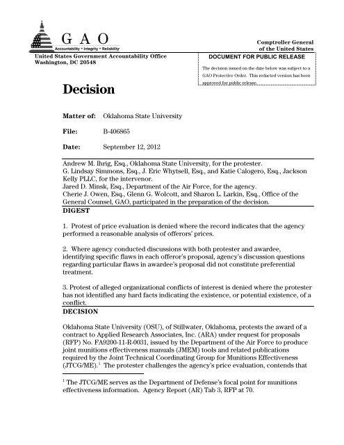 Decision - Where in Federal Contracting?