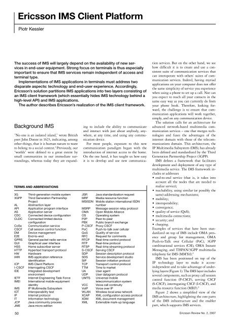 Ericsson IMS Client Platform