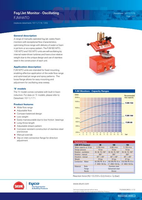 Fog/Jet Monitor - Oscillating FJM-WTO - SKUM - Tyco