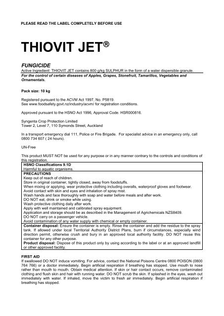 THIOVIT JET* - Syngenta