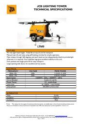 JS360 TRACKED EXCAVATOR | SPECIFICATION - JCB